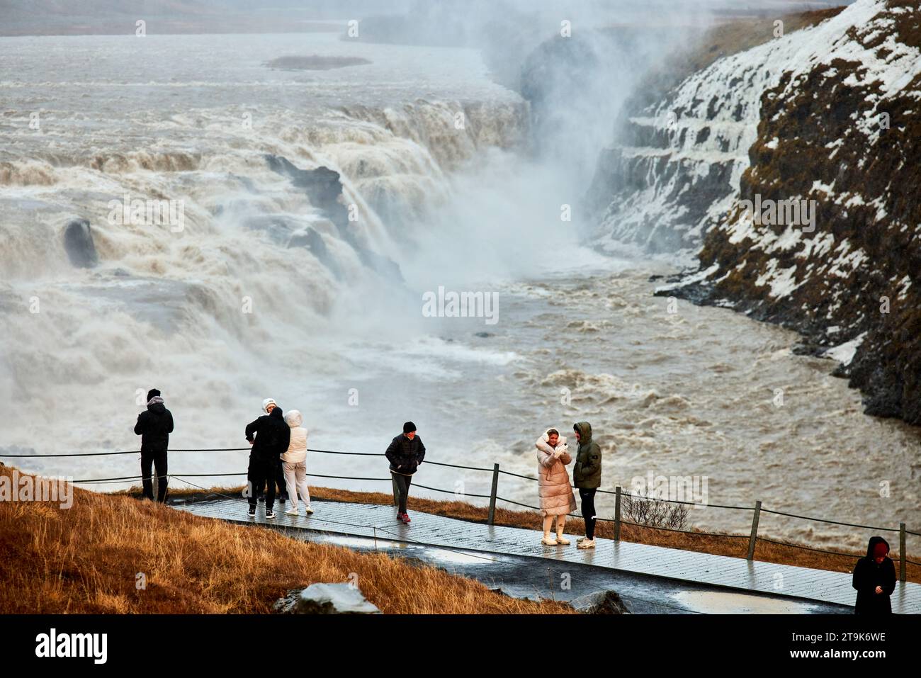 Gullfoss waterfall located in the canyon of the Hvítá river in ...