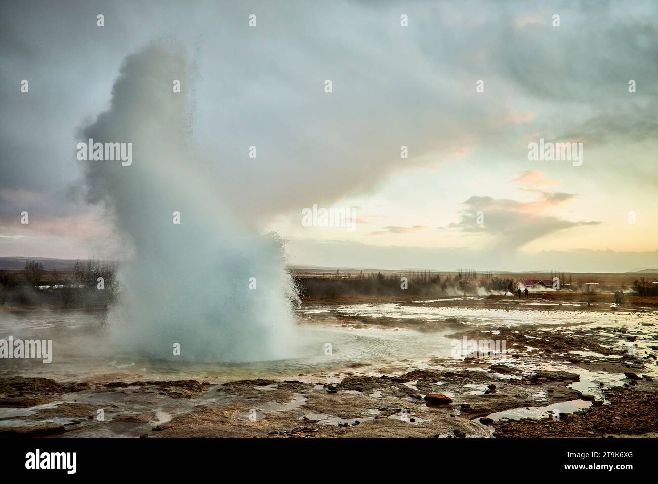 Iceland, Geysir Hot Springs much-visited geothermal geyser that erupts ...