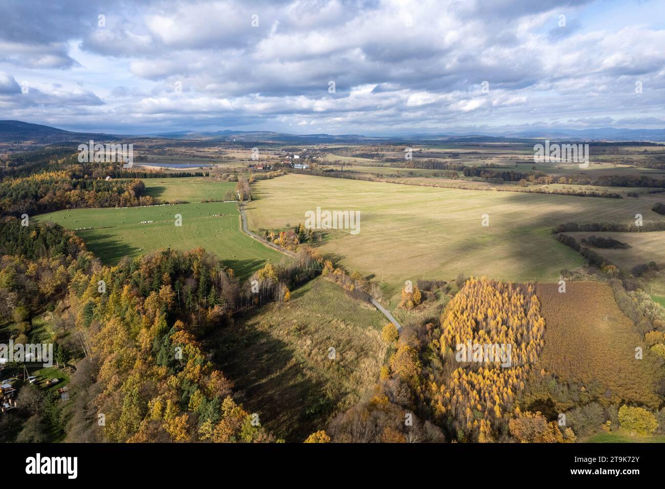 Southern Poland landscape, mountains, autumn, day, sun, sky, clouds ...