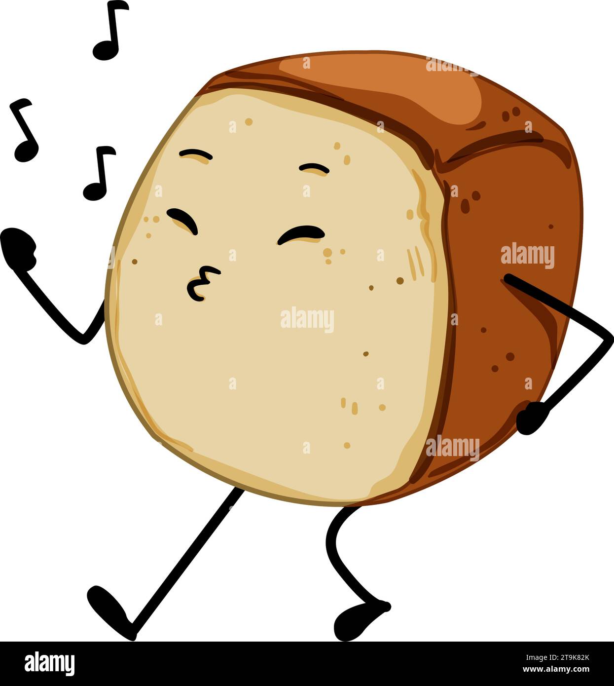 cute bread character cartoon vector illustration Stock Vector Image ...