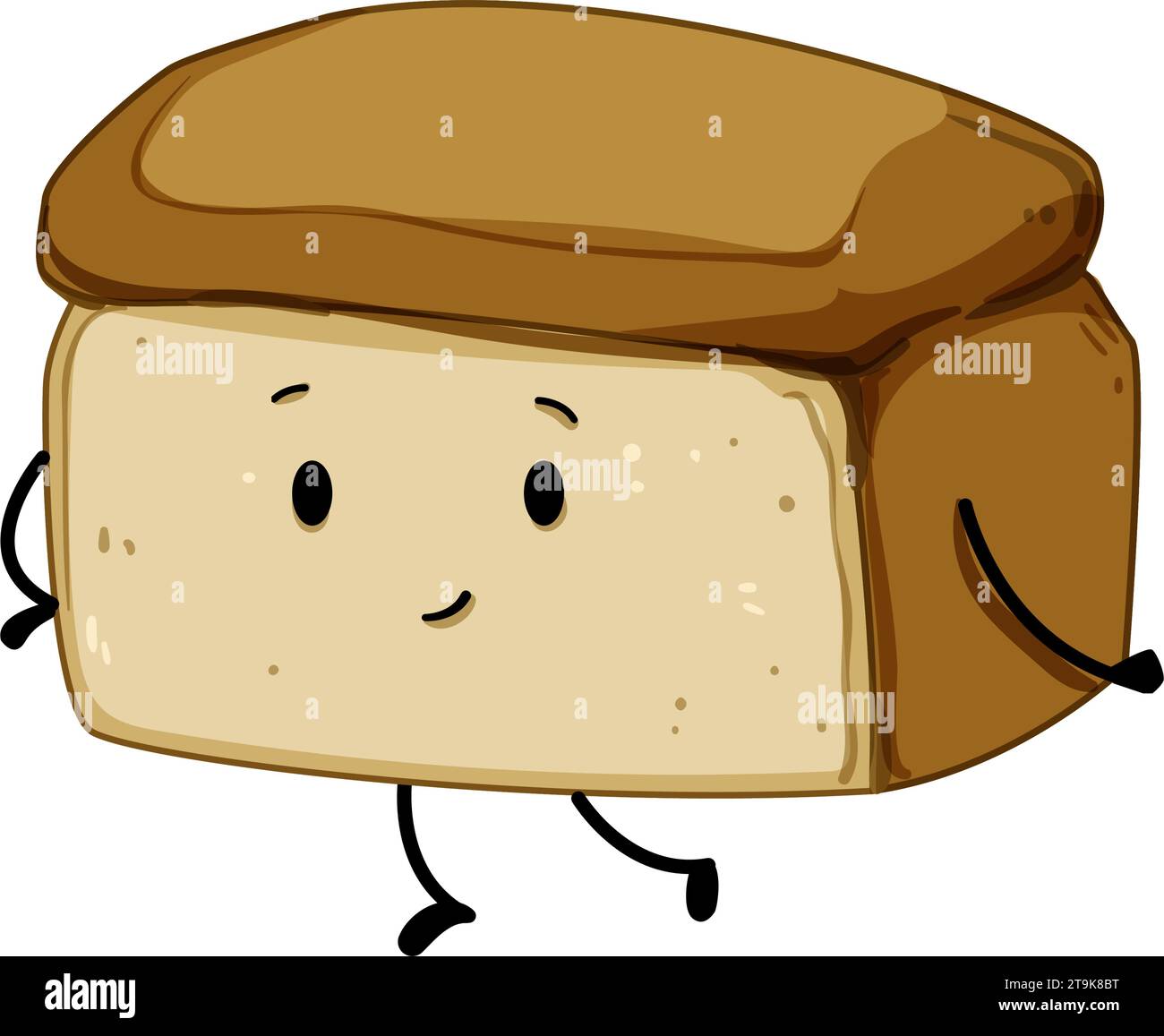 comic bread character cartoon vector illustration Stock Vector Image ...