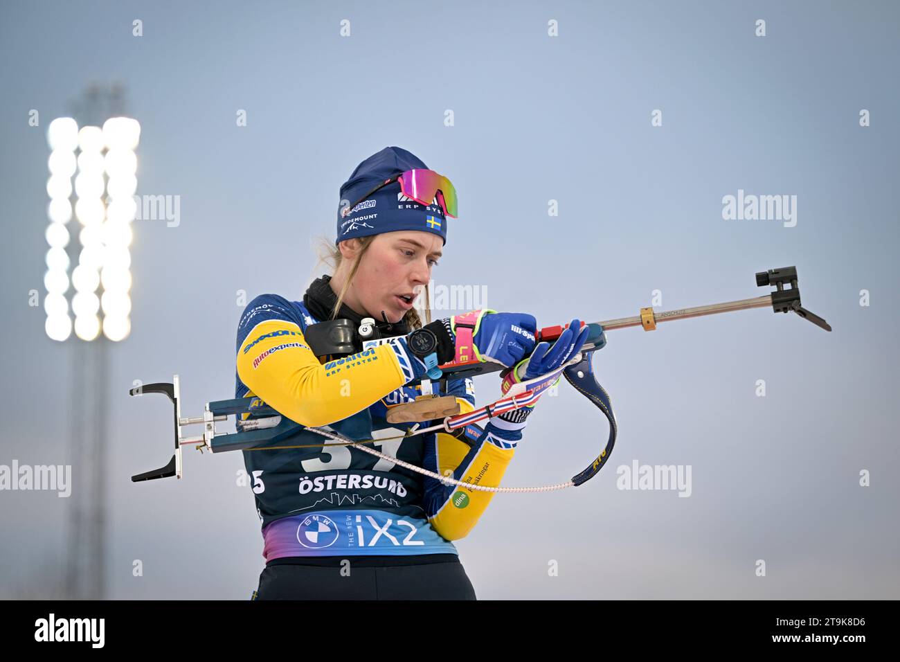 Elvira Oberg of Sweden in action during the warm up before the women's ...