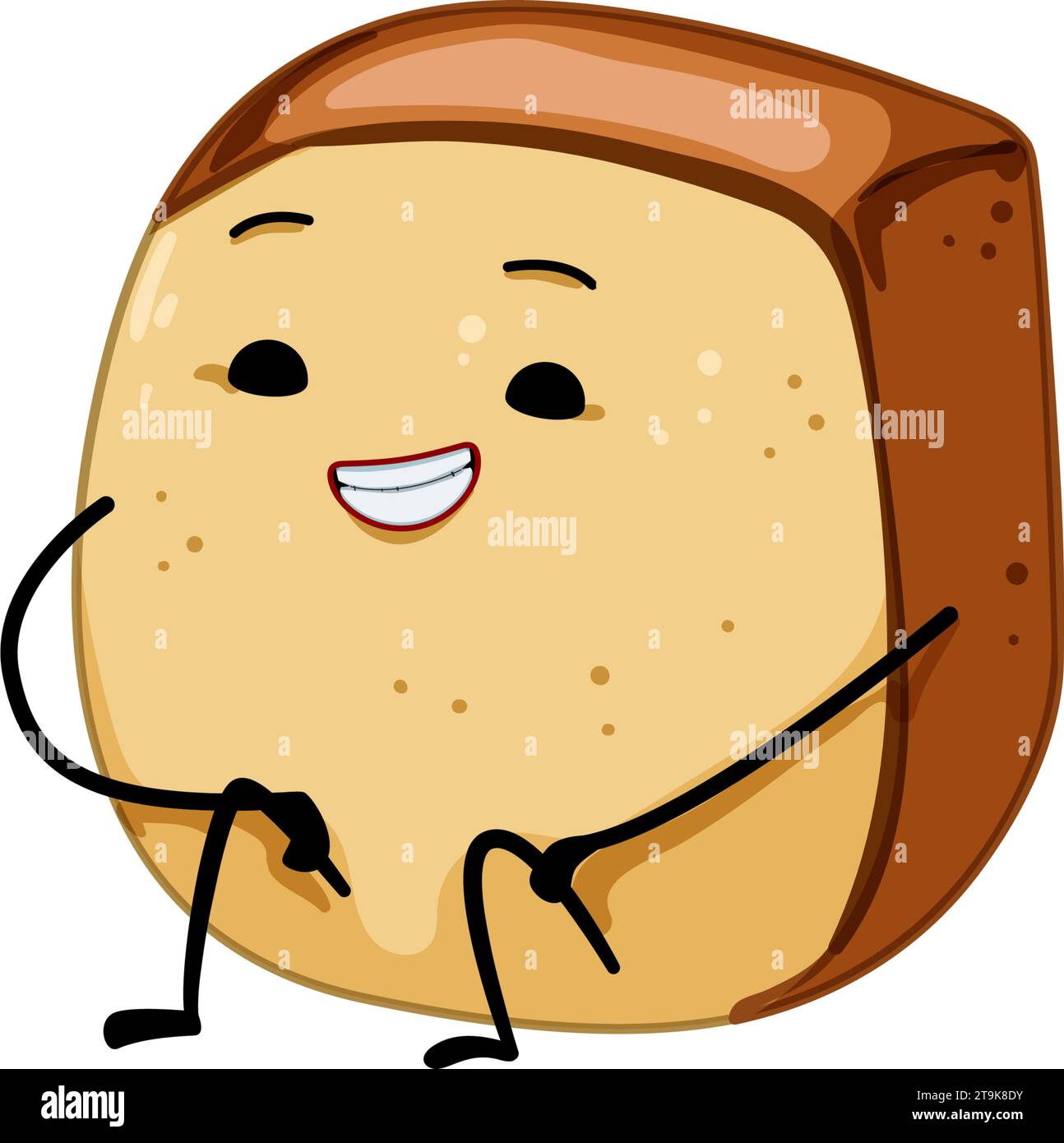 cookie bread character cartoon vector illustration Stock Vector Image ...