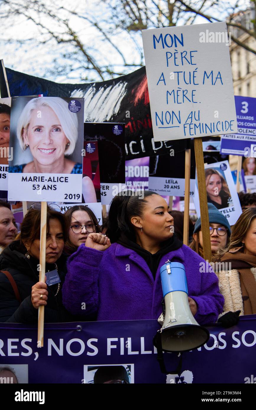 Paris, France. 26th Nov, 2023. Demonstration against femicide and ...