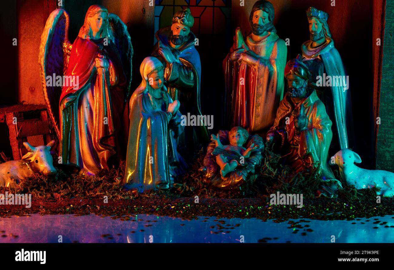 Birth of Jesus in Bethlehem. Biblical scene. Bethlehem Stock Photo - Alamy