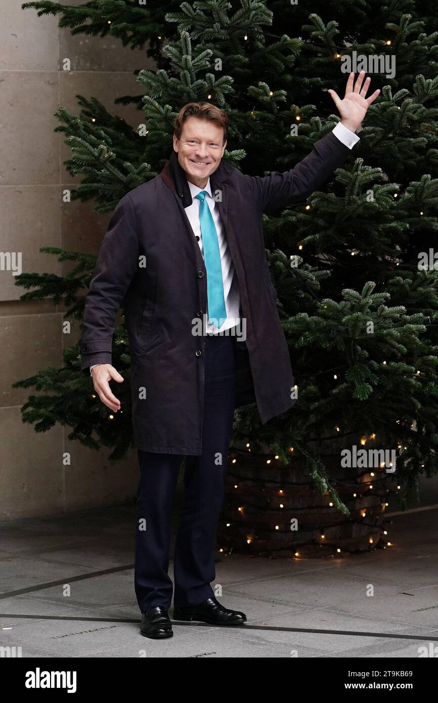 Reform UK leader Richard Tice leaving BBC Broadcasting House in London ...