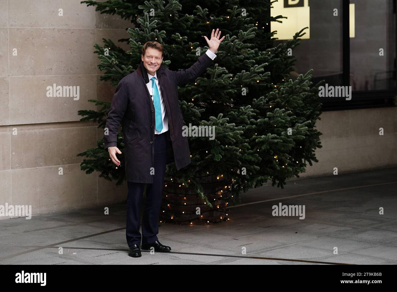 Reform UK leader Richard Tice leaving BBC Broadcasting House in London ...