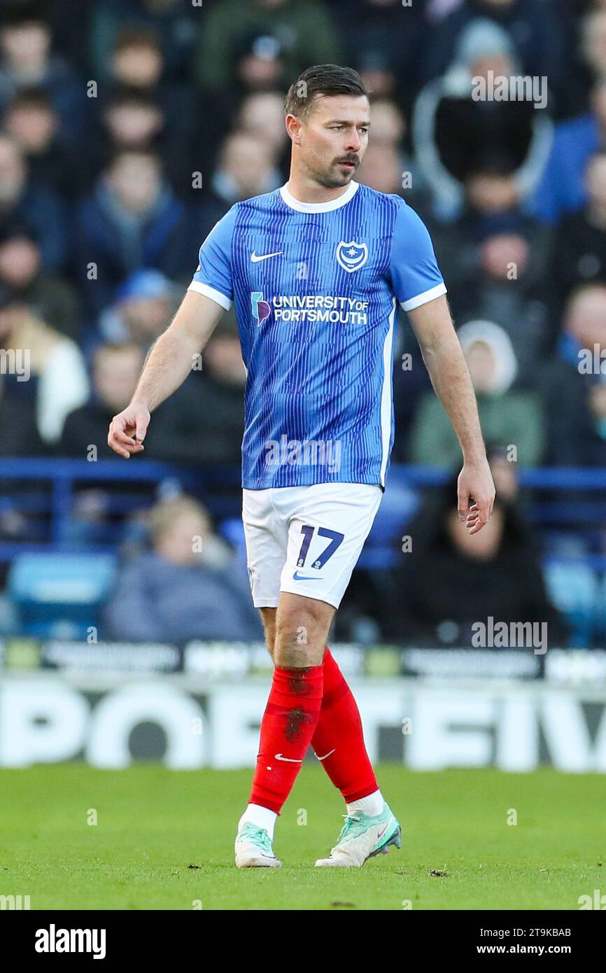 Portsmouth, UK. 25th Nov, 2023. Portsmouth defender Joe Rafferty (17 ...