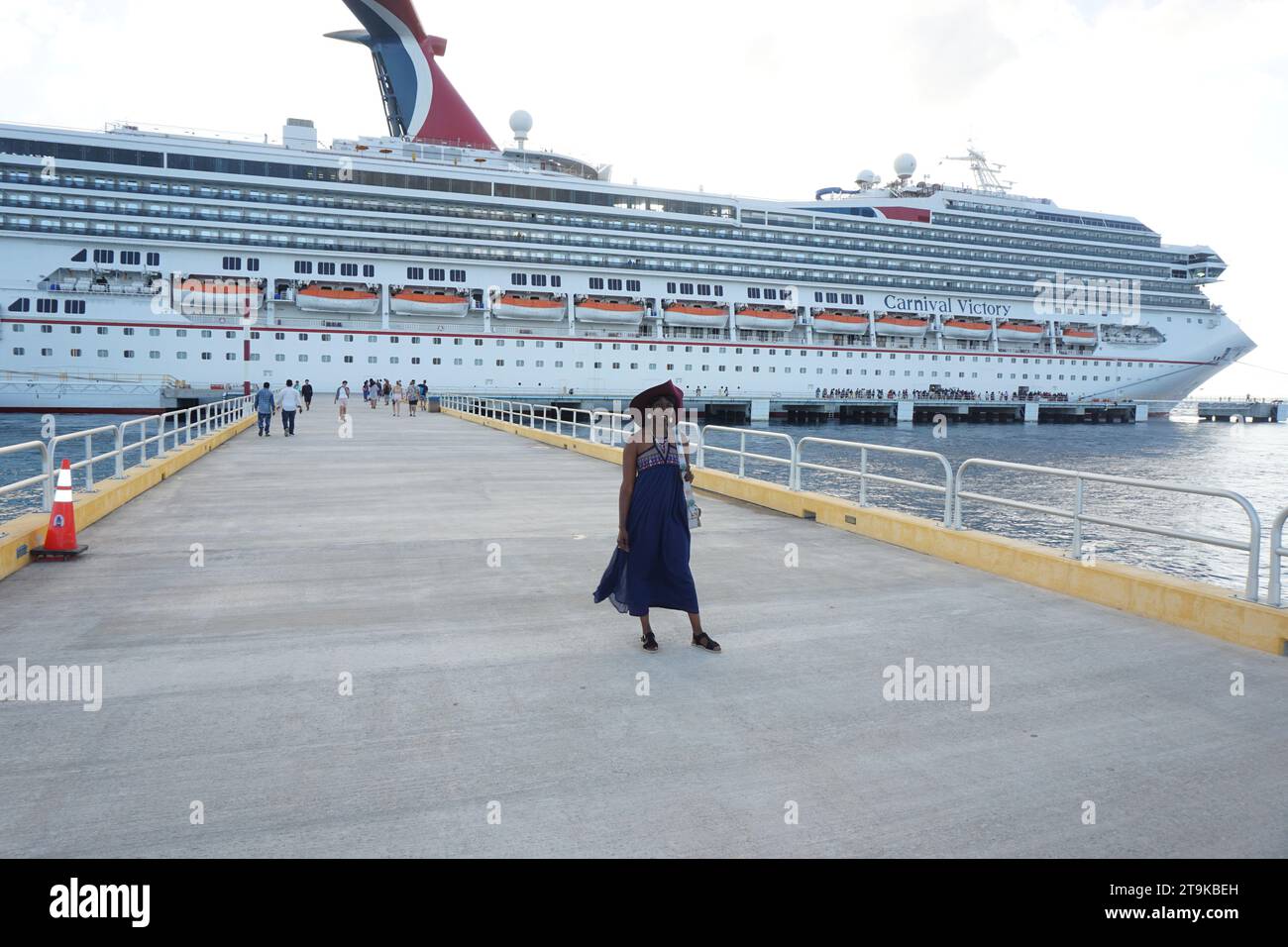 Boarding the Carnival Victory ship at Cozumel Mexico ship port Stock ...