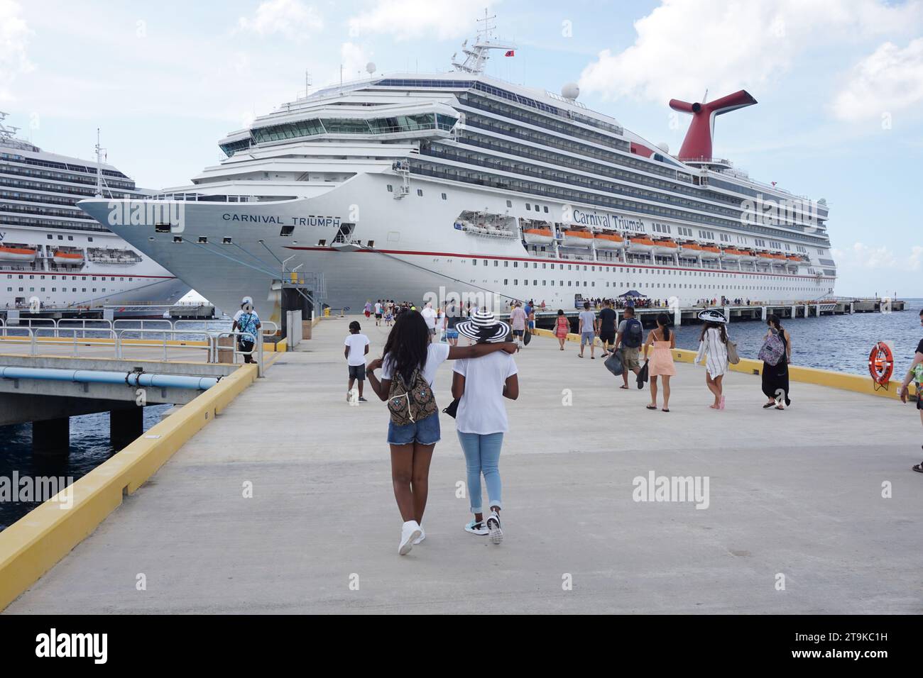 Boarding the Carnival Victory ship at Cozumel Mexico ship port Stock ...