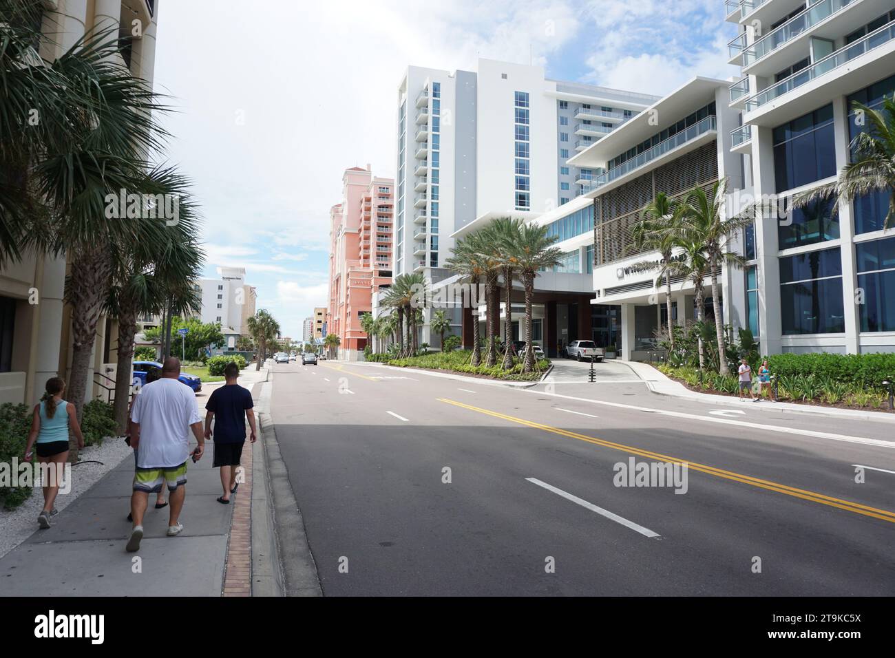 Pedestrians walking on the main street in Clearwater, Florida, U.S.A ...