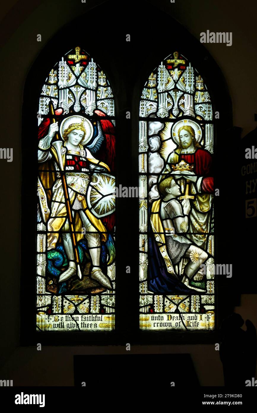 World war 1 stained glass memorial window. St John the Baptist Church ...