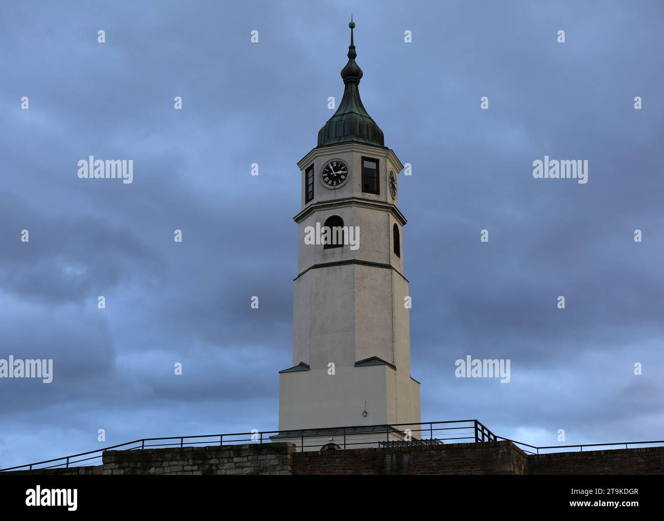 Clock Tower aka Sahat Kula of the Fortress with Rain Clouds Background ...