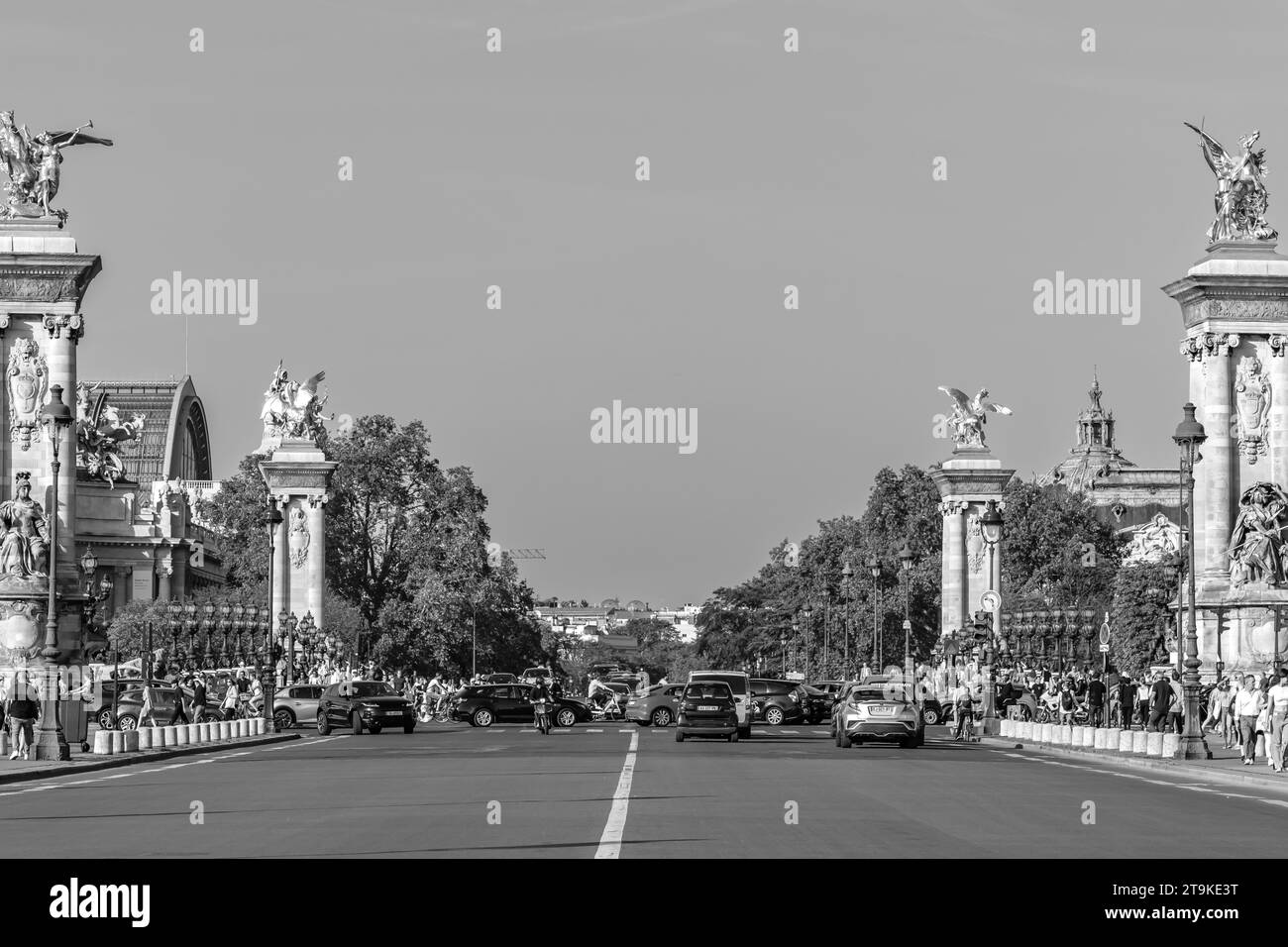 Paris, France - October 8, 2023 : Panoramic view of the Pont Alexandre ...