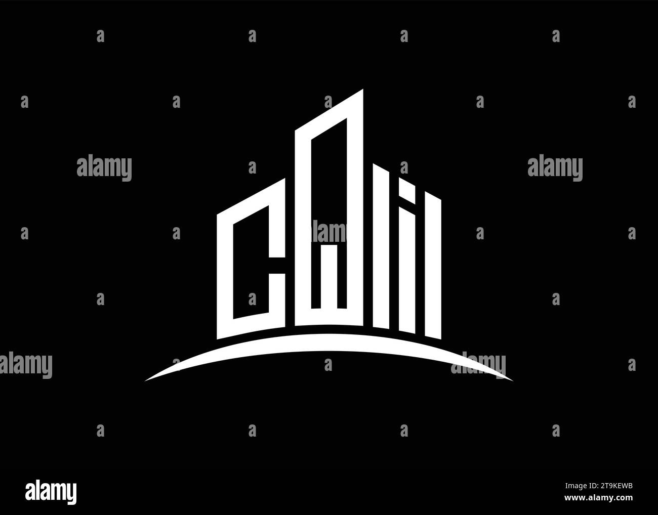 Letter CQI building vector monogram logo design template. Building ...