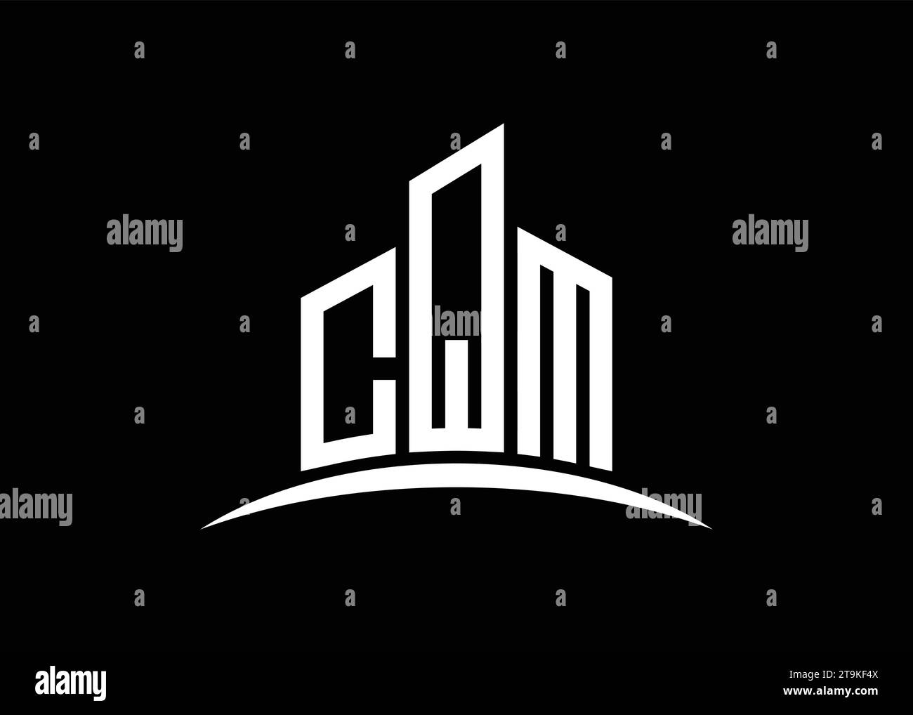 Letter CQM building vector monogram logo design template. Building ...