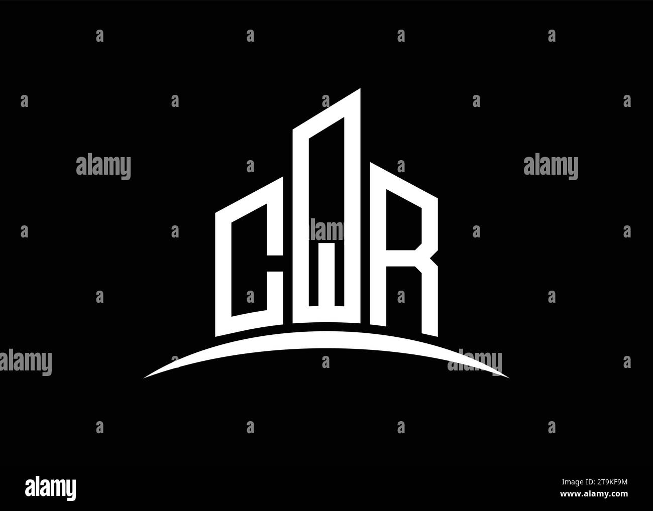 Letter CQR building vector monogram logo design template. Building ...