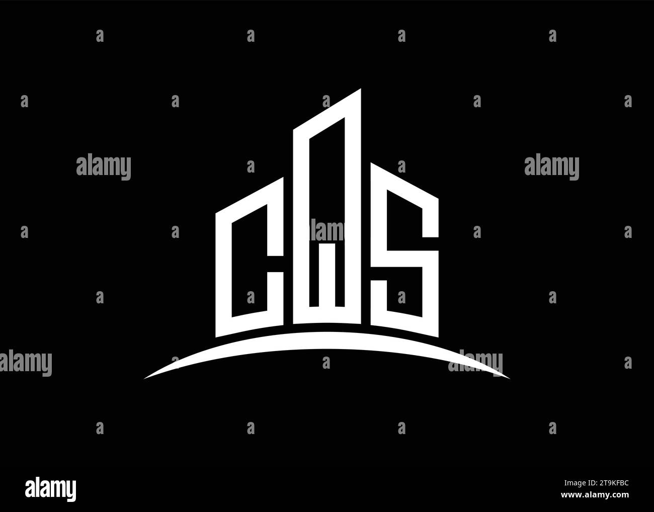 Letter CQS building vector monogram logo design template. Building ...