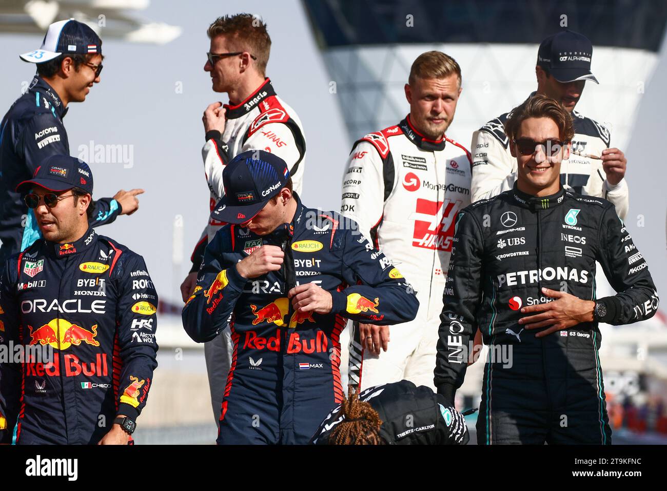 Abu Dhabi, United Arab Emirates. 26th Nov, 2023. F1 drivers pose for a ...
