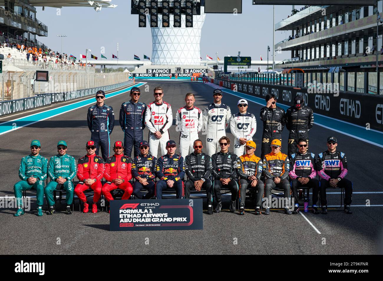 The F1 drivers family picture during the 2023 Formula 1 Etihad Airways ...