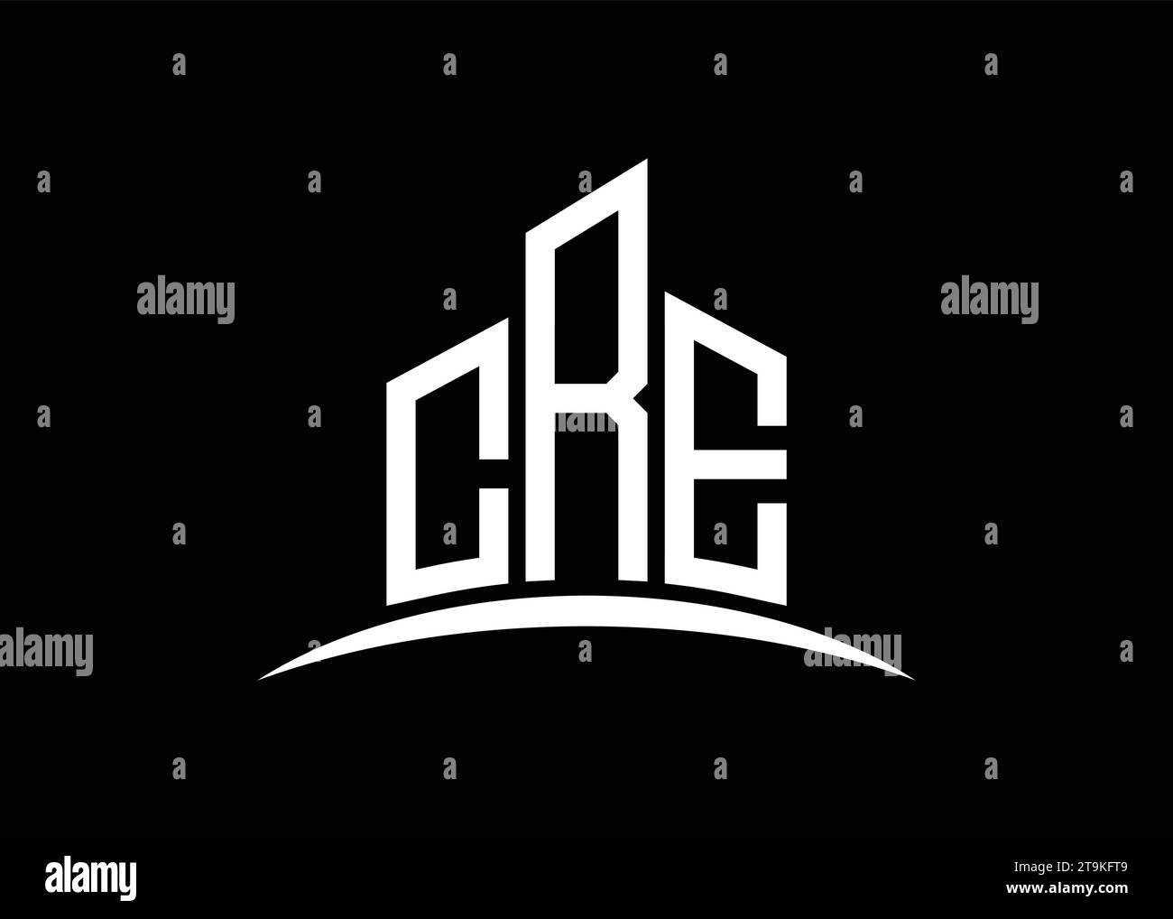 Letter Cre Building Vector Monogram Logo Design Template Building Shape Cre Logo Stock Vector