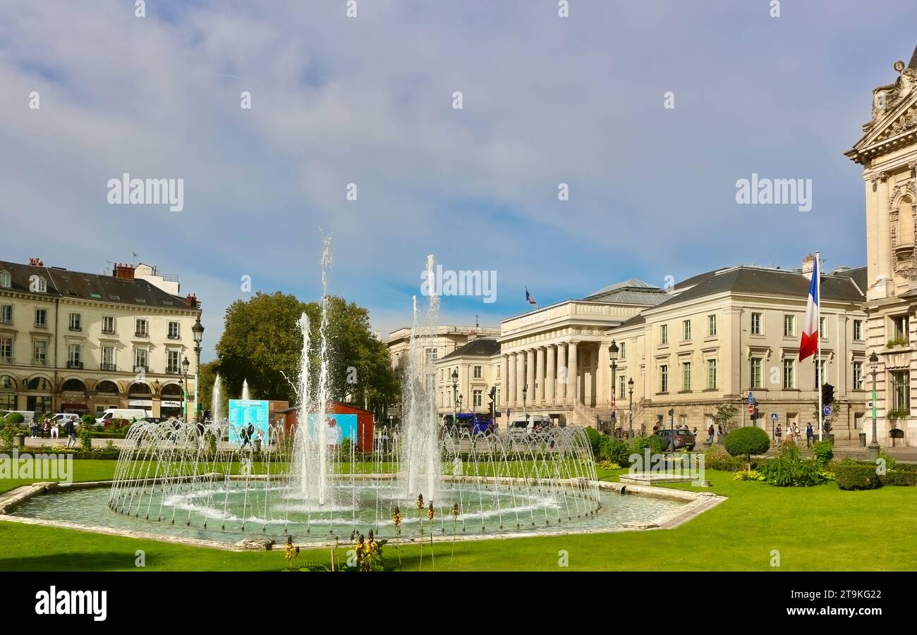 Fountain and Facade of the Palace of Justice Place Jean-Jaurès Tours ...