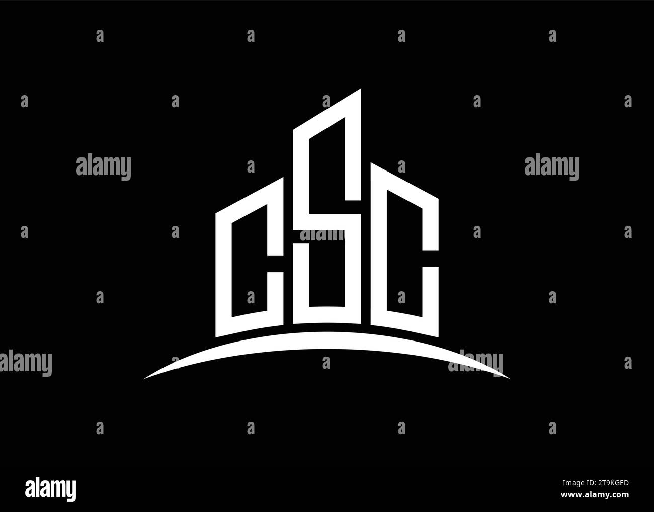 Letter Csc Building Vector Monogram Logo Design Template Building Shape Csc Logo Stock Vector
