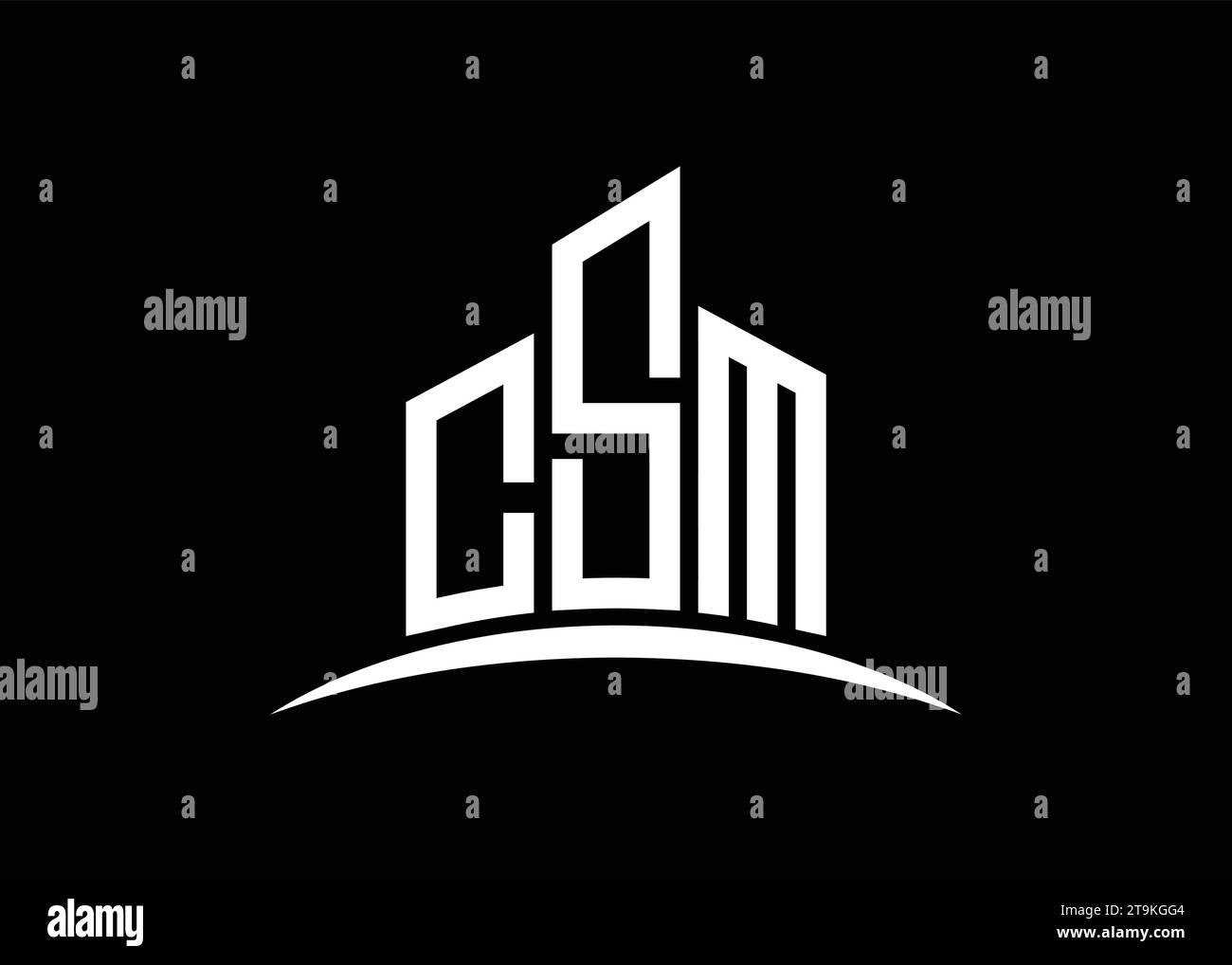 Letter Csm Building Vector Monogram Logo Design Template Building Shape Csm Logo Stock Vector
