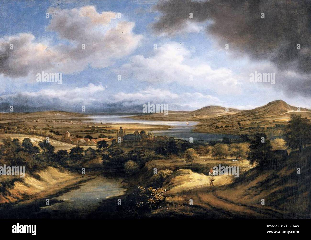 Panoramic River Landscape 1648 by Philips Koninck Stock Photo - Alamy