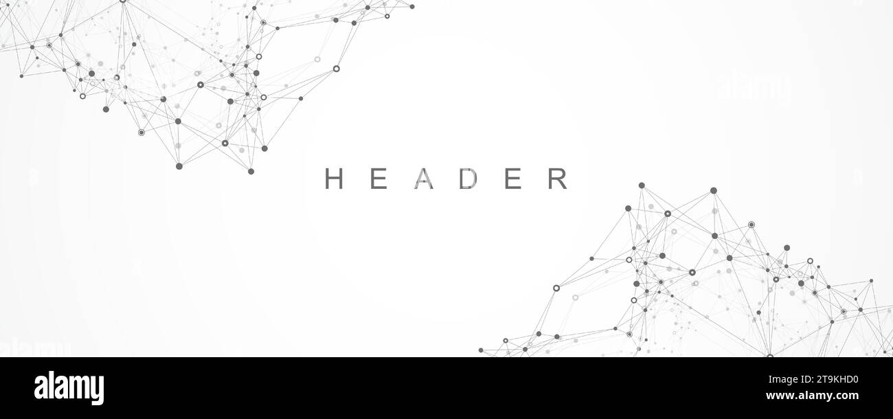 Global network connection banner design template. Header social network ...