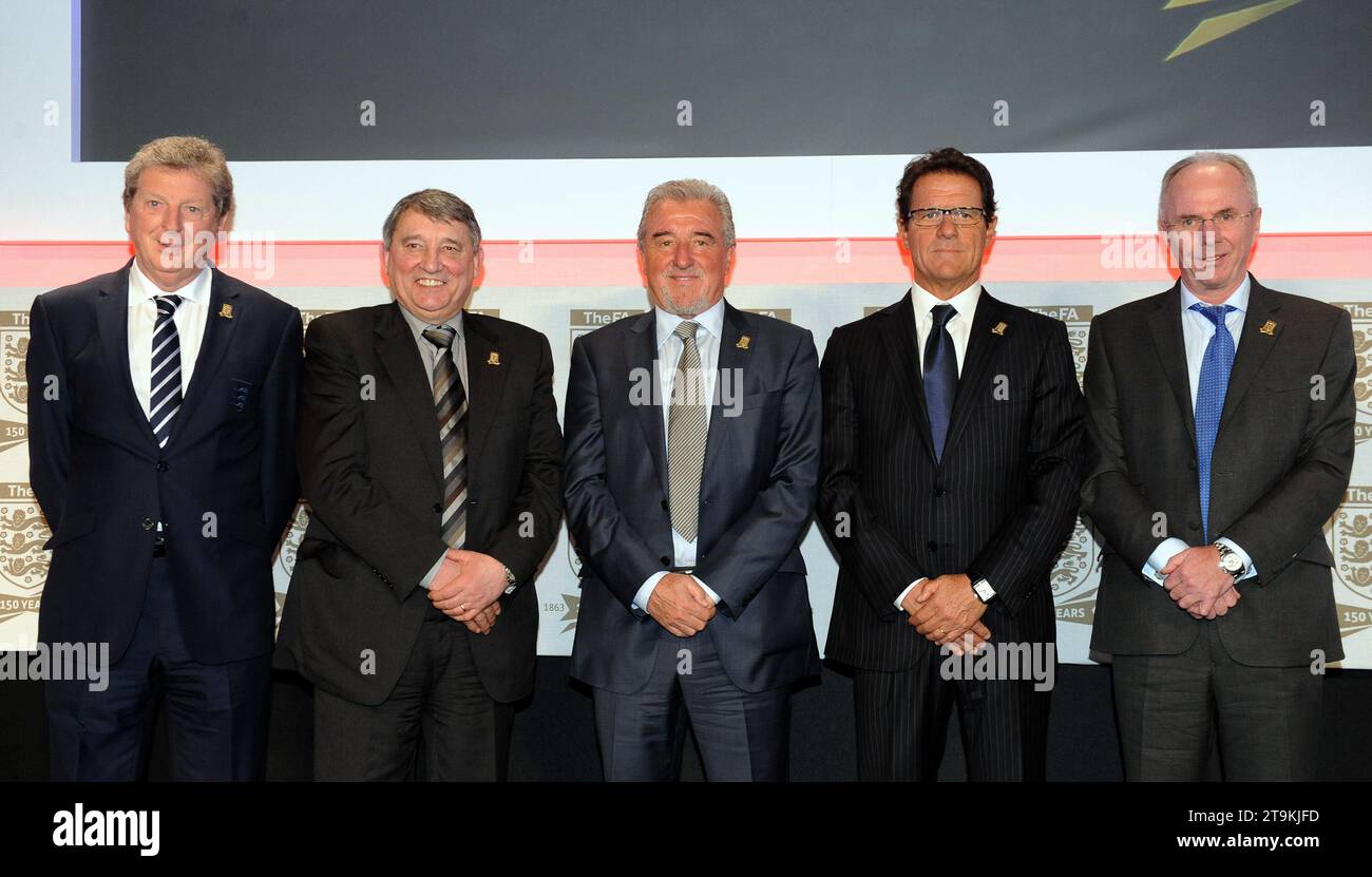 File photo dated 16-01-2013 of England managers past and present (left ...