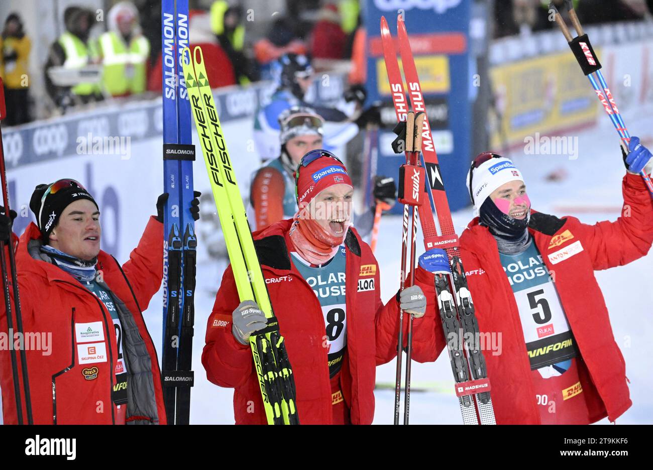 Kuusamo, Finland. 26th Nov, 2023. Second placed Michal Novak of Czech ...