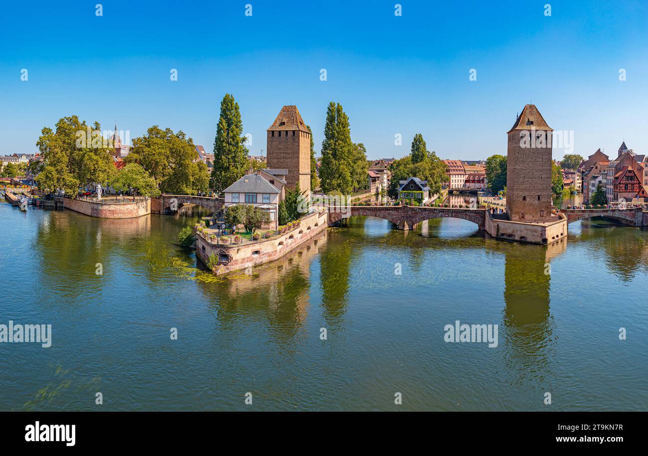 STRASBOURG, GRAND EST, FRANCE - CIRCA AUGUST, 2023: Ponts Couverts and ...