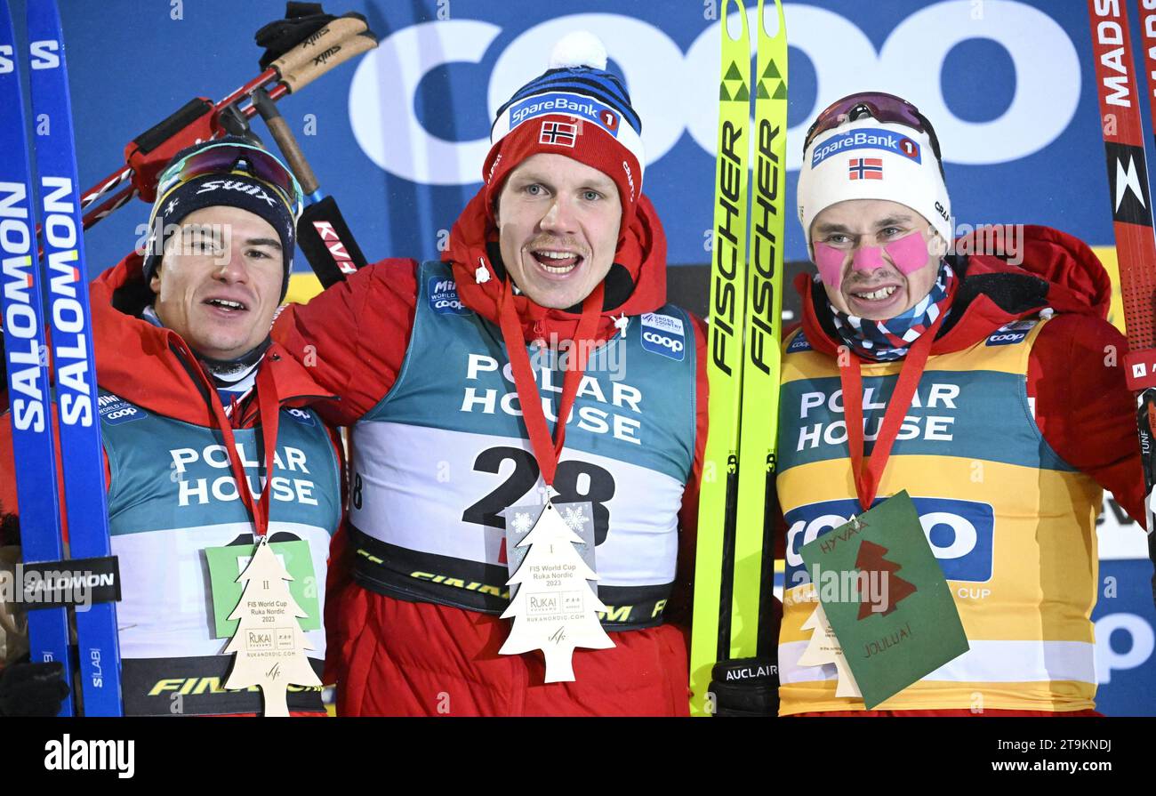 Kuusamo, Finland. 26th Nov, 2023. Second placed Michal Novak of Czech ...