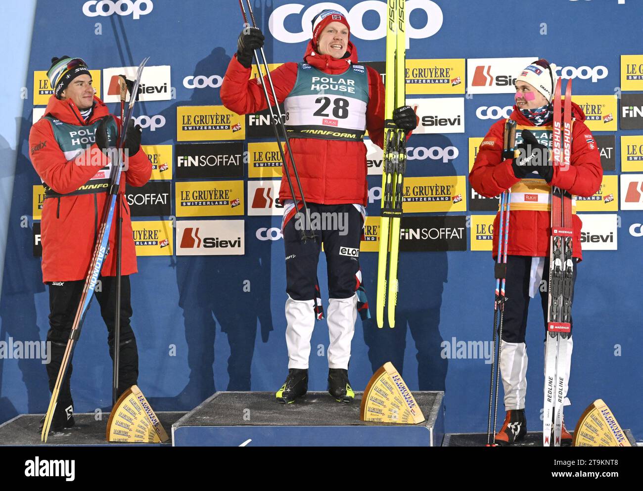 Kuusamo, Finland. 26th Nov, 2023. Second placed Michal Novak of Czech ...