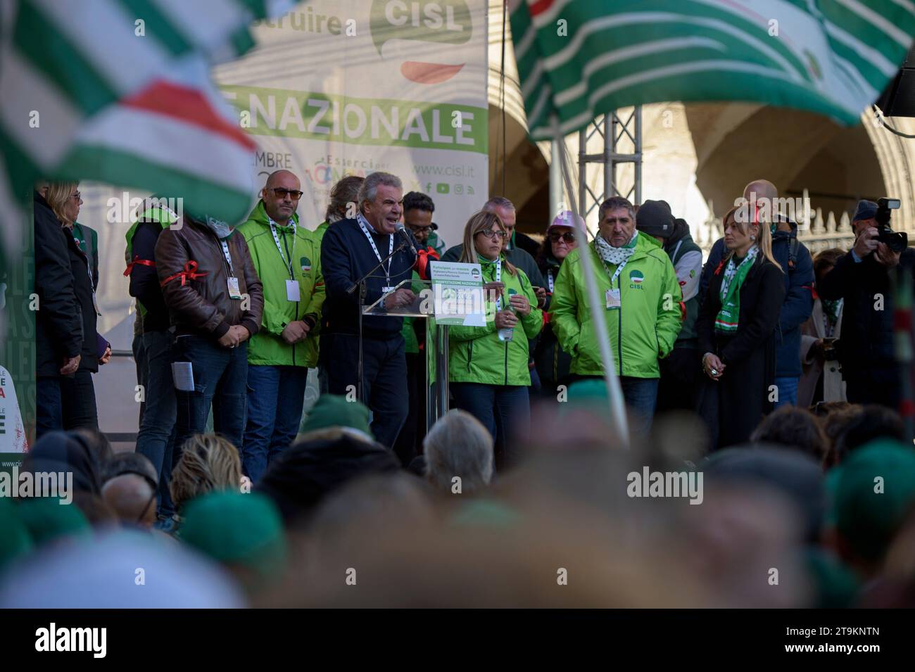 Rome, Italy. 25th Nov, 2023. LUIGI SBARRA, the national secretary of ...