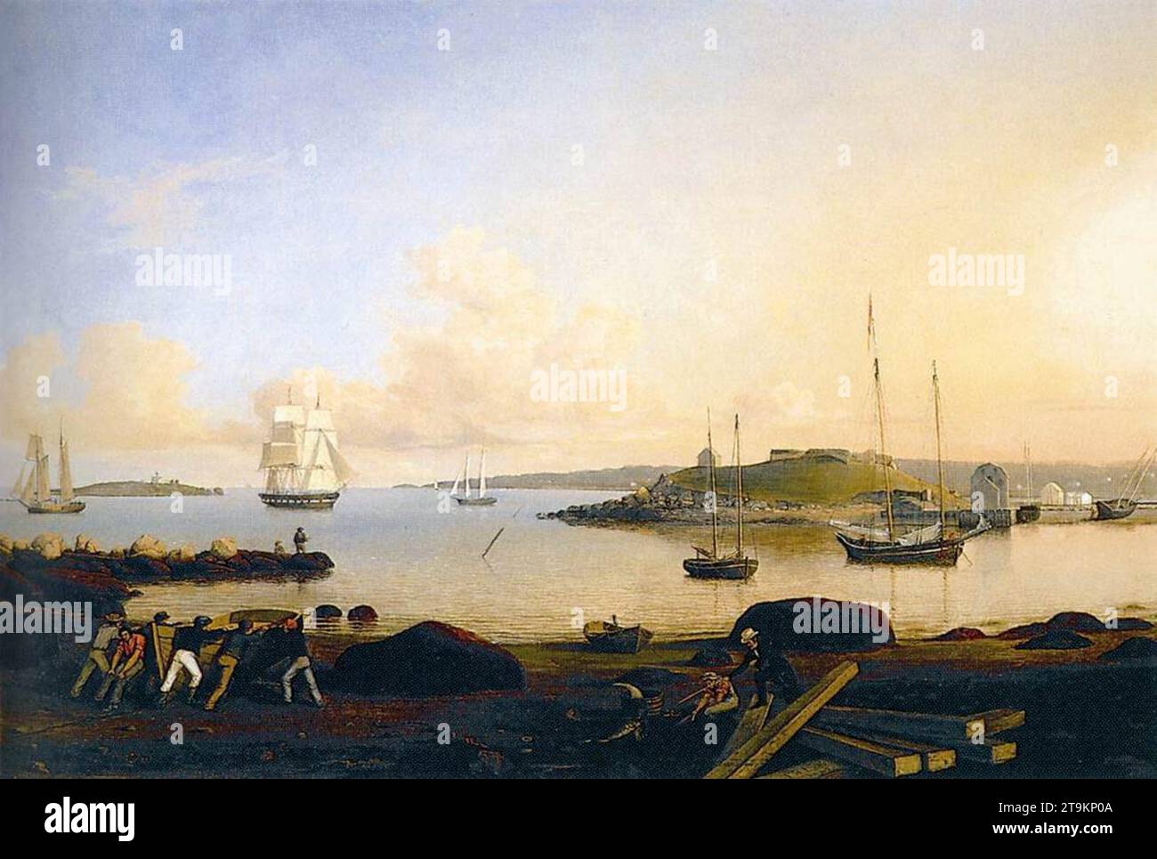 The Island and Fort of Ten Pound, Gloucester 1847 by Fitz Hugh Lane ...