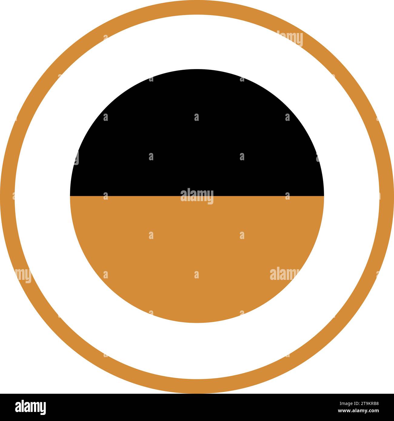 Luxury boho style Magic circle divided in half symbol in black and gold ...