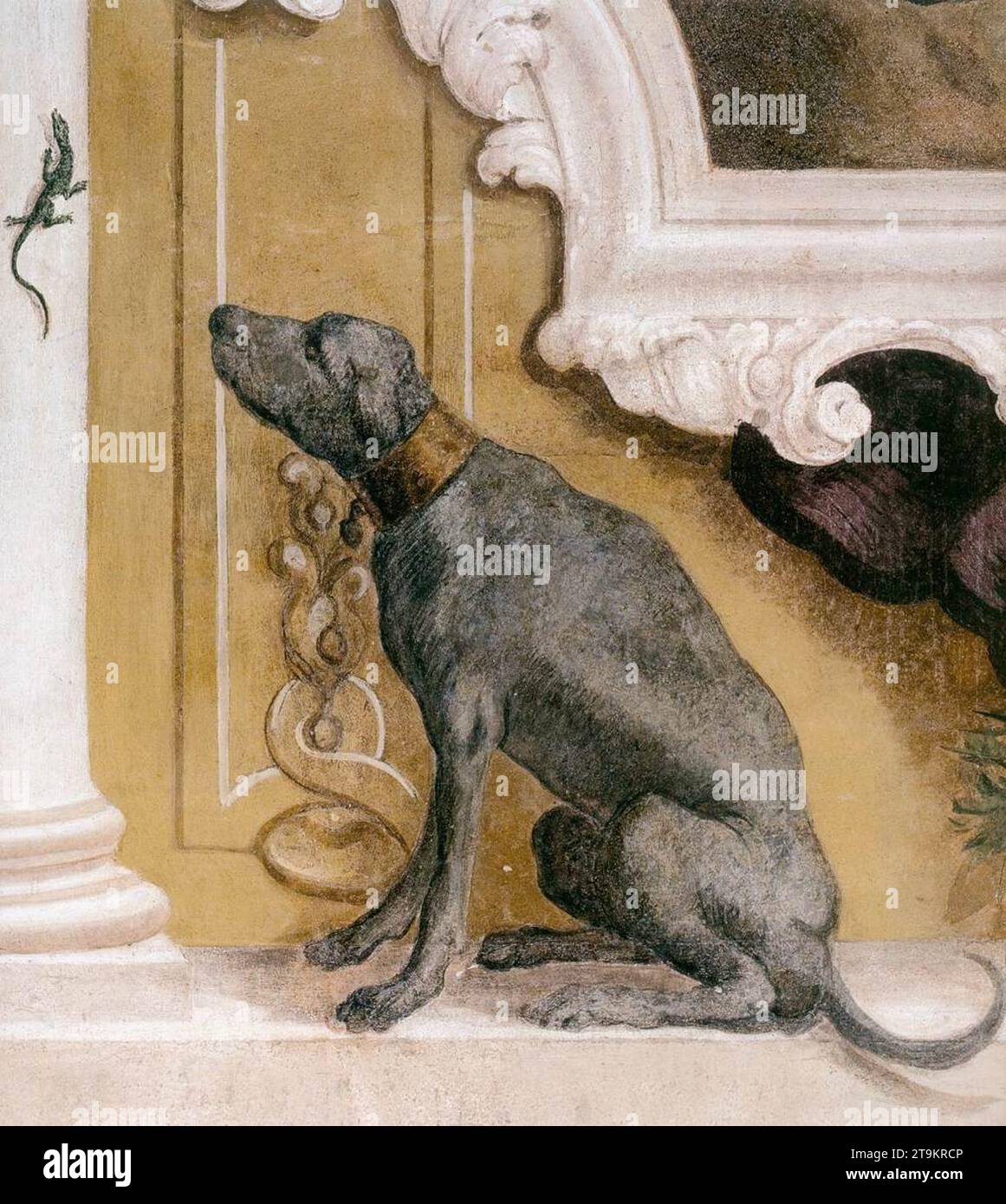 Dog Observing a Lizard 1700-10 by Gregorio Lazzarini Stock Photo - Alamy