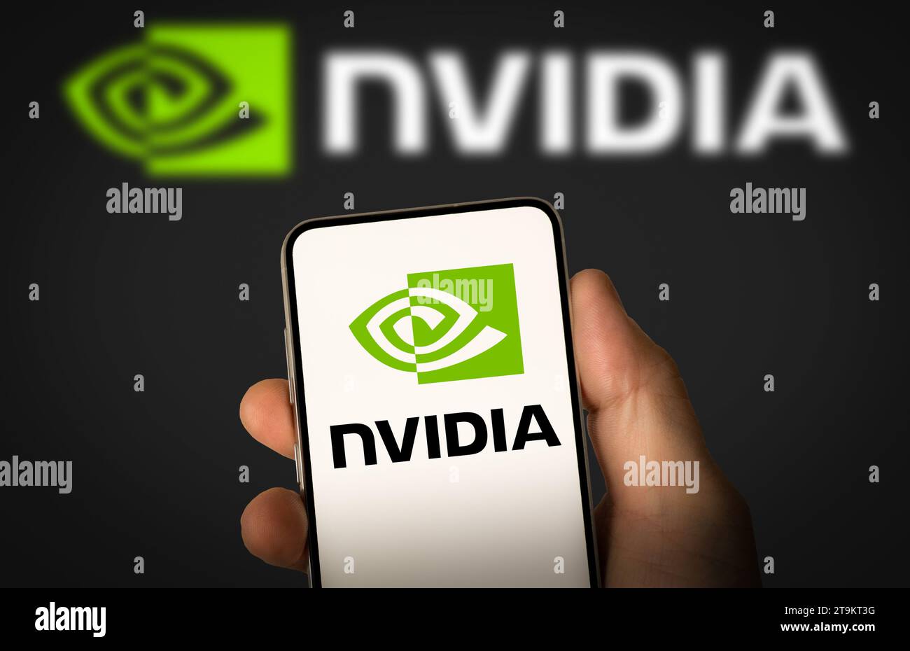 Nvidia corporation logo displayed on mobile device Stock Photo - Alamy