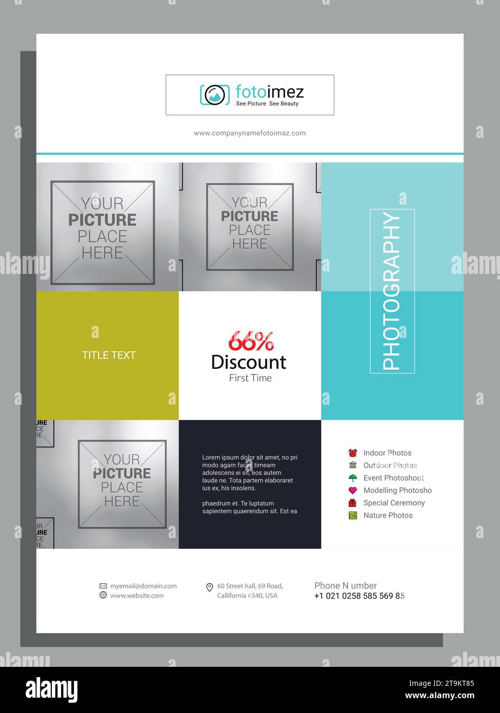 Newsletter template with infographics hi-res stock photography and ...