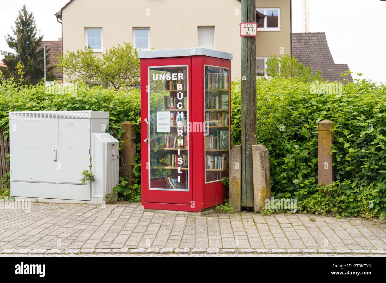 Friesenheim, Germany - April 29, 2023: Public book exchange cabinet ...