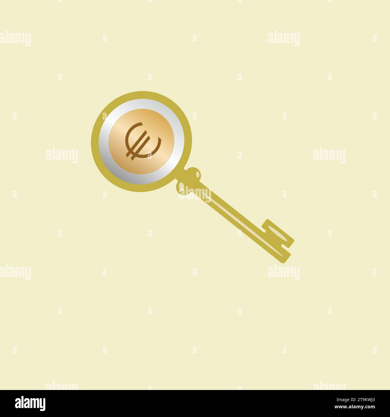 Simple golden key with the currency symbol of euro Stock Vector Image ...