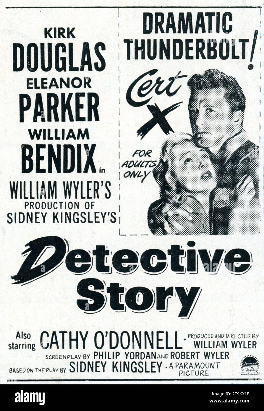 KIRK DOUGLAS and ELEANOR PARKER in DETECTIVE STORY 1951 director ...