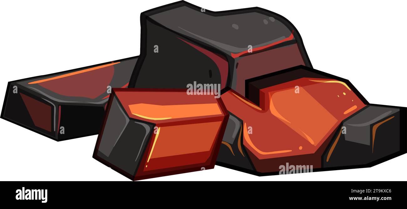 black fire charcoal cartoon vector illustration Stock Vector Image ...