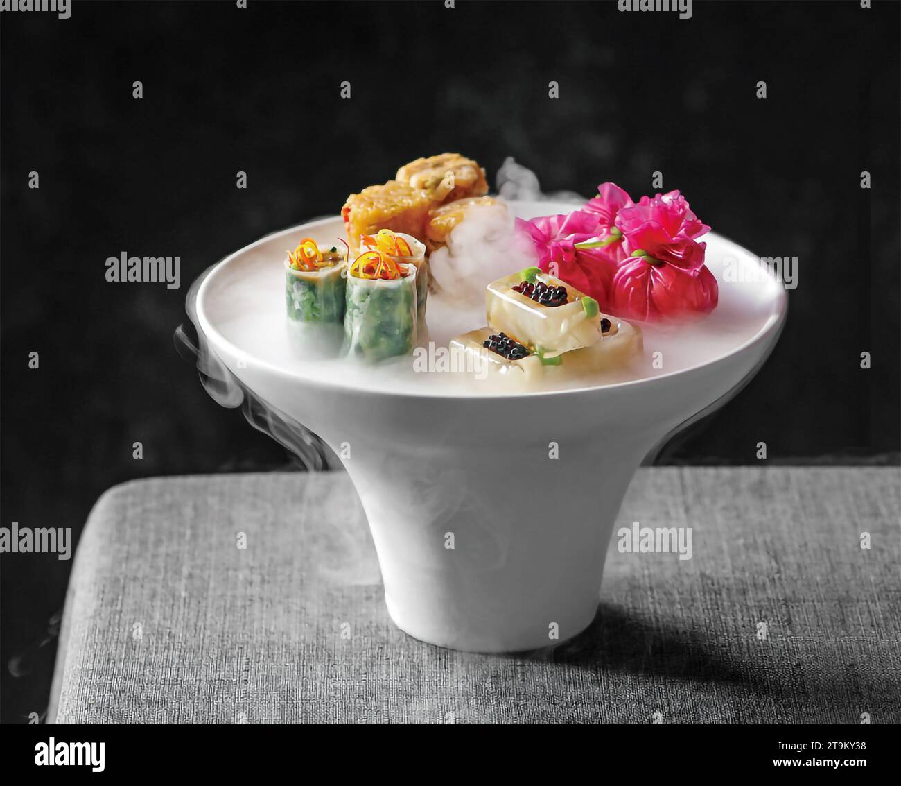 dim sum,Rice Paper Rolls,Pork Skin Jelly Stock Photo - Alamy