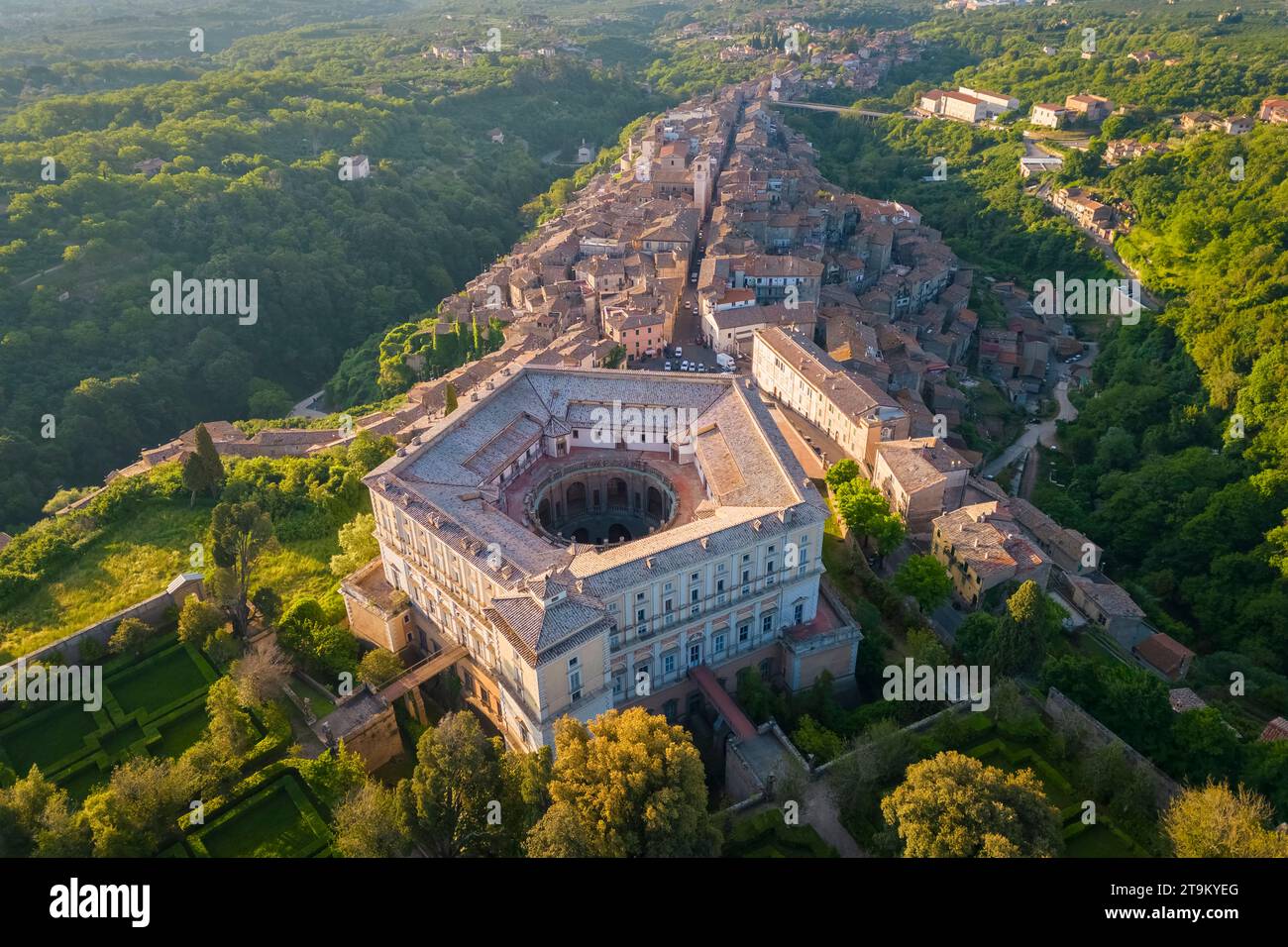 Sunrise at the pentagonal mansion called Villa Farnese, an amazing ...