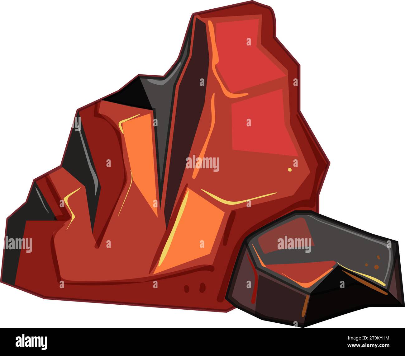 grill fire charcoal cartoon vector illustration Stock Vector Image ...