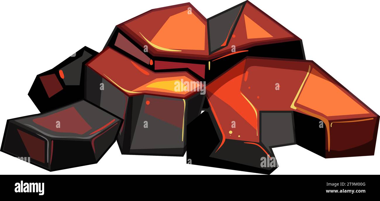 burn fire charcoal cartoon vector illustration Stock Vector Image & Art ...