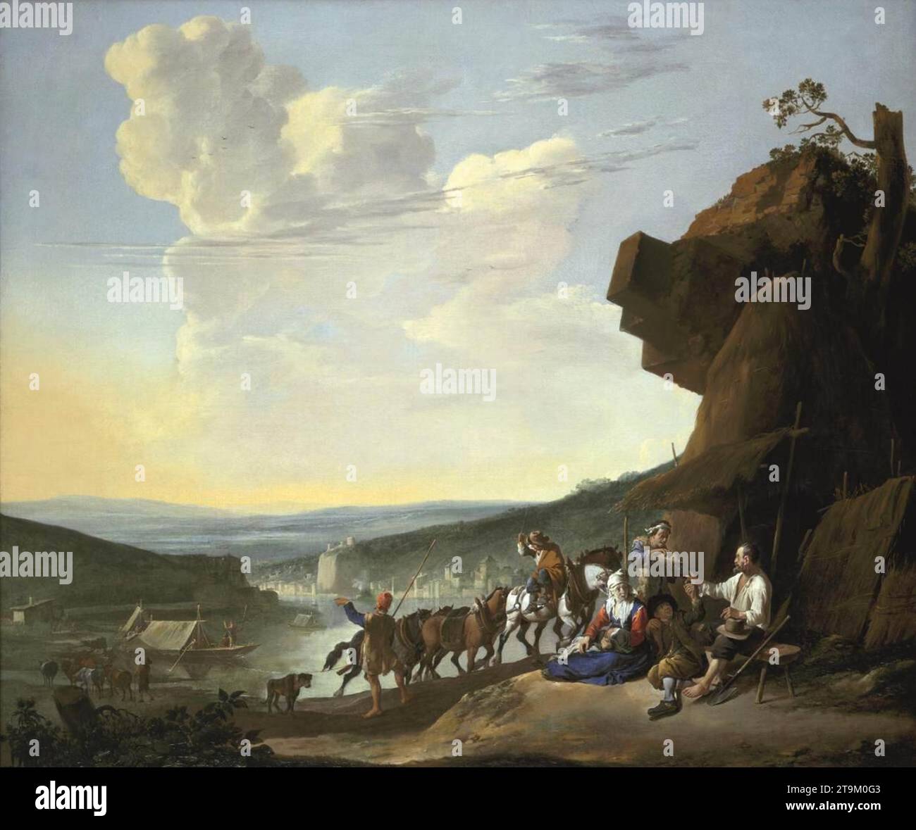 River Landscape c. 1650 by Johannes Lingelbach Stock Photo - Alamy